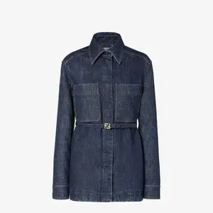 Fendi Single-breasted Denim Jacket - Blue