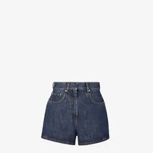 Fendi Flared Five-Pocket Denim Shorts Blue