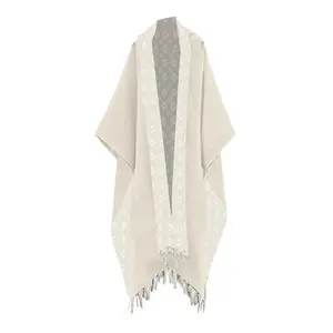 Fendi Wool And Cashmere Poncho With Ff Diamonds Motif