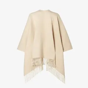 Fendi Wool And Cashmere Poncho With Ff Diamonds Motif
