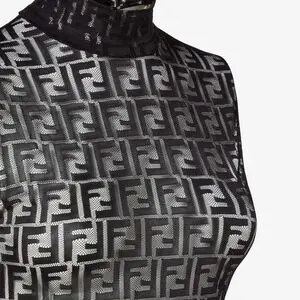 Fendi Sleeveless Jersey Lace Top