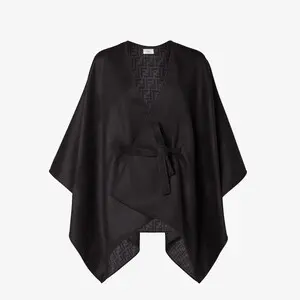 Fendi Wool, Cashmere And Silk Poncho With Belt