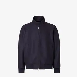 Fendi Cashmere Blouson With Embossed Ff Patch - Blue