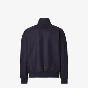 Fendi Cashmere Blouson With Embossed Ff Patch - Blue