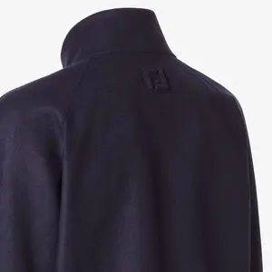 Fendi Cashmere Blouson With Embossed Ff Patch - Blue