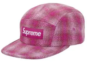 Supreme Harris Tweed Camp Cap - Pink