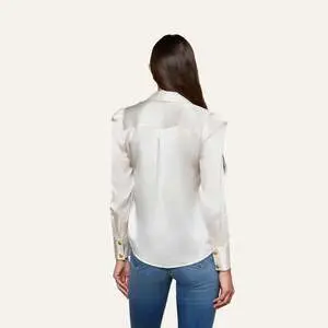 L'Agence Silk Blouse Top - Ivory