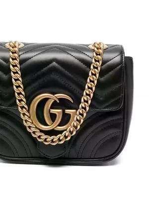 Gucci Mini Gg Marmont Shoulder Bag - Black