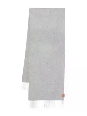 Loewe Fringed-edges Cashmere Scarf - Grey
