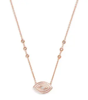 Jacquie Aiche Diamond Evil Eye Necklace - Rose Gold