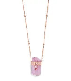 Jacquie Aiche Diamond, Kunzite And Crystal Necklace - Rose Gold