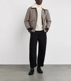 Mackage Houndstooth Wool-blend Bomber Jacket