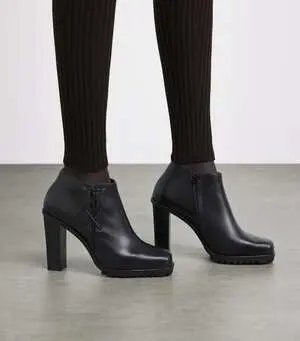 Max Mara Leather Lace-up Ankle Boots