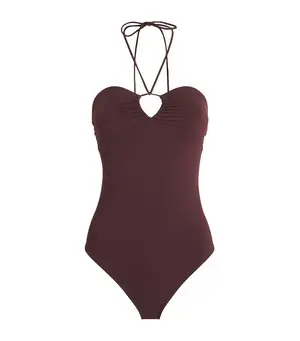 Tory Burch Halterneck One-piece Swimsuit - Brown