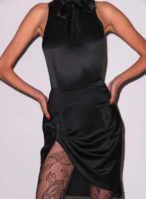 FLEUR DU MAL Silk Garter Skirt