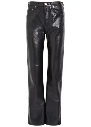 Women's Leather Bootcut Pants