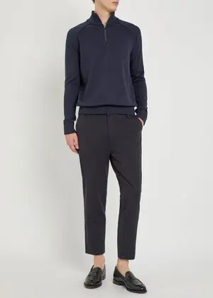 RAITH Tapered-leg Woven Trousers - Navy