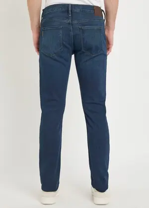 Paige Lennox Slim-leg Denim Jeans - Mid Blu
