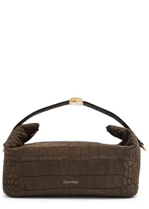 Calvin Klein Crocodile-effect Nubuck Top Handle Bag