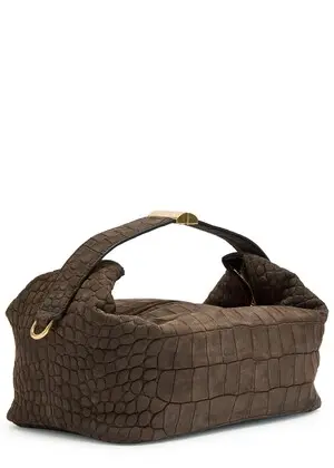 Calvin Klein Crocodile-effect Nubuck Top Handle Bag