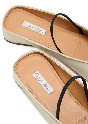 Calvin Klein Kate Silk-satin Slingback Ballet Flats