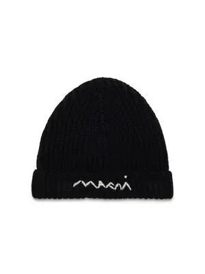 Marni Ribbed Beanie - Black
