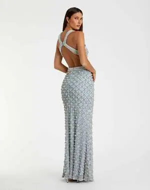 MAC DUGGAL COLLECTION Embellished Halterneck Column Gown