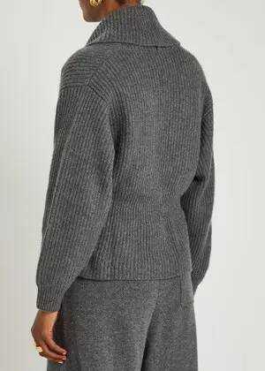 LISA YANG Cashmere Cardigan With Shawl Lapels - Grey