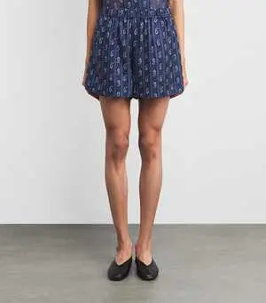 Tory Burch Satin Paisley Camp Shorts
