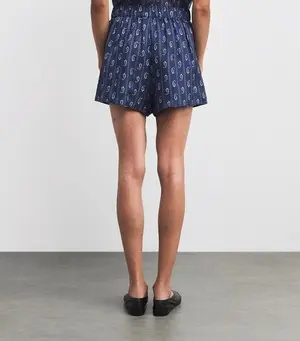 Tory Burch Satin Paisley Camp Shorts