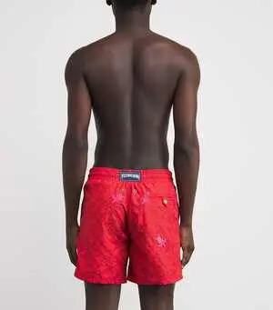 Vilebrequin Embroidered Turtle Mistral Swim Shorts - Red