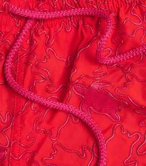 Vilebrequin Embroidered Turtle Mistral Swim Shorts - Red