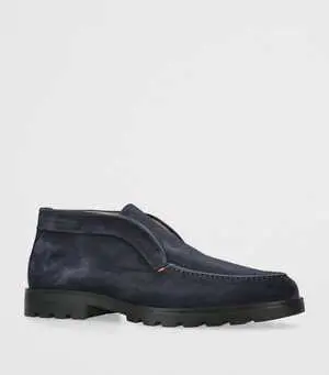 Santoni Suede Detroit Roccia Loafers