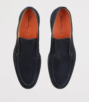 Santoni Suede Detroit Roccia Loafers