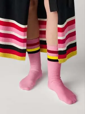 Diane Von Furstenberg Mila Wool Socks - Pink Orchid Combo