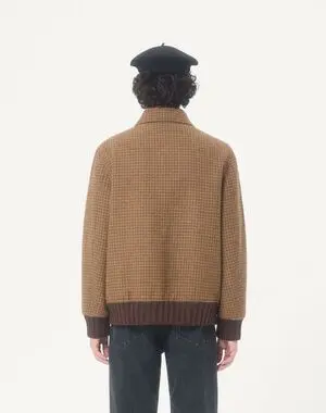 Valentino Garavani Wool Houndstooth Bomber Jacket
