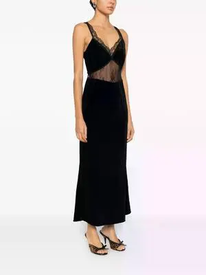 NEVER FULLY DRESSED Lace-panel Midi Dress