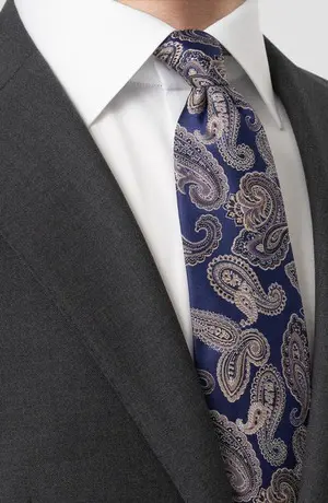 Eton Paisley Jacquard Silk Neck Tie