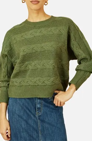 YUMI Cable Knit Relaxed Fit Jumper
