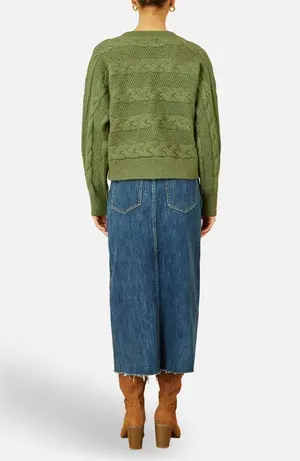 YUMI Cable Knit Relaxed Fit Jumper