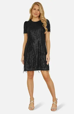YUMI Sequin Tunic Dress - Black