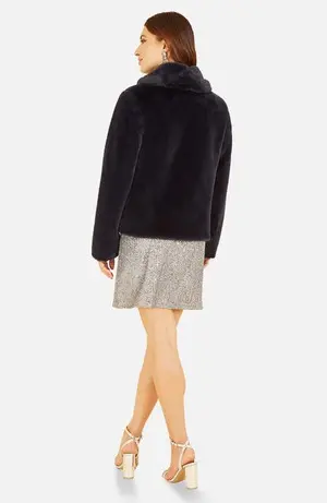 YUMI Faux Fur Wrap Coat