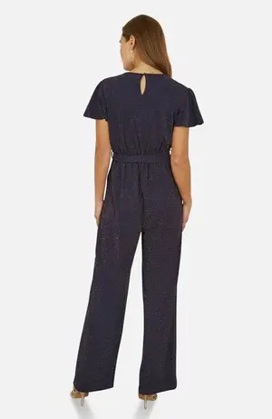 YUMI Sparkle Stretch Wrap Over Jumpsuit