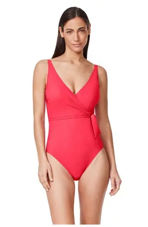 GOTTEX Tutti Frutti Fashion Surplice One Piece - Coral