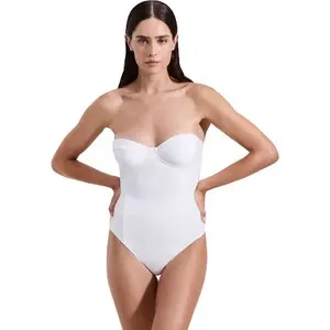 LUMA GOTTEX Emanuelle Textured Underwire Bandeau One-piece - White