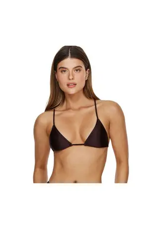 GOTTEX Satin Touch Triangle Bikini Top - Brown