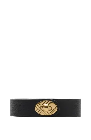 Burberry Leather Cotswolds Belt - Black/gold