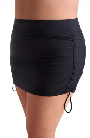 SHAPESOLVER SPORT Side Zipper Pocket Swim Skort