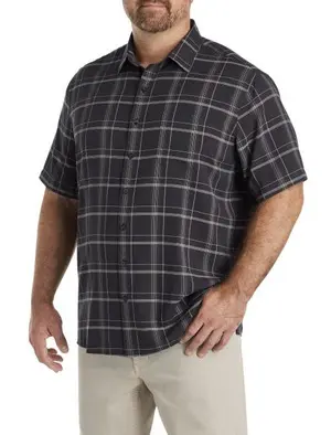SYNRGY Big & Tall Plaid Microfiber Sport Shirt