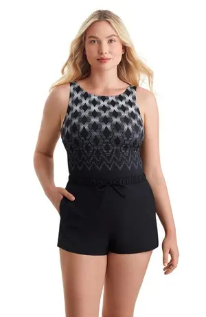 SHAPESOLVER SPORT Scoopneck Chlorine Resistant One-piece Swimsuit - Linked Up